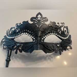 Accessories | Nip Black Masquerade Mask With Handle | Poshmark